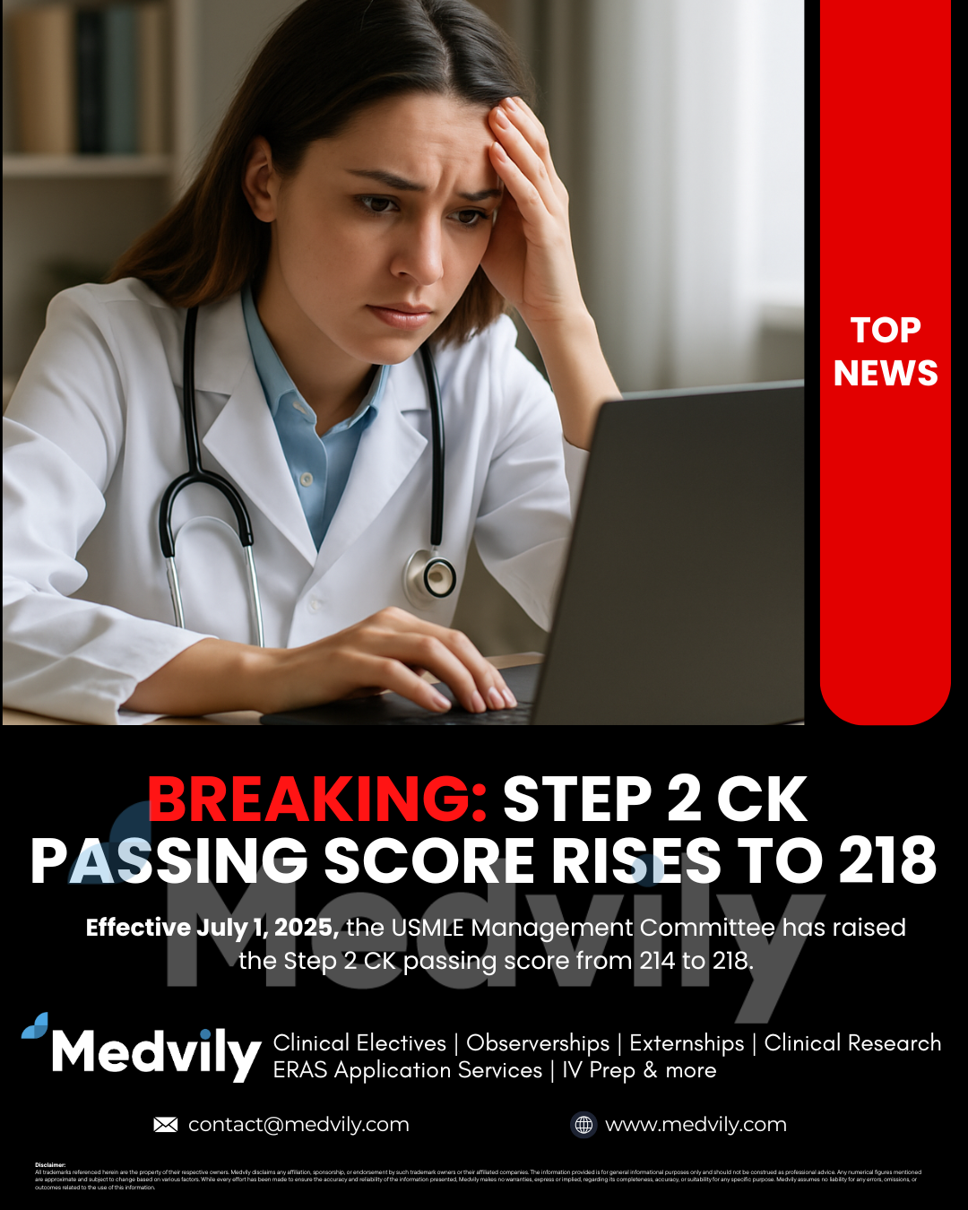 Critical Alert: USMLE Step 2 CK Passing Score increase to 218! - Medvily